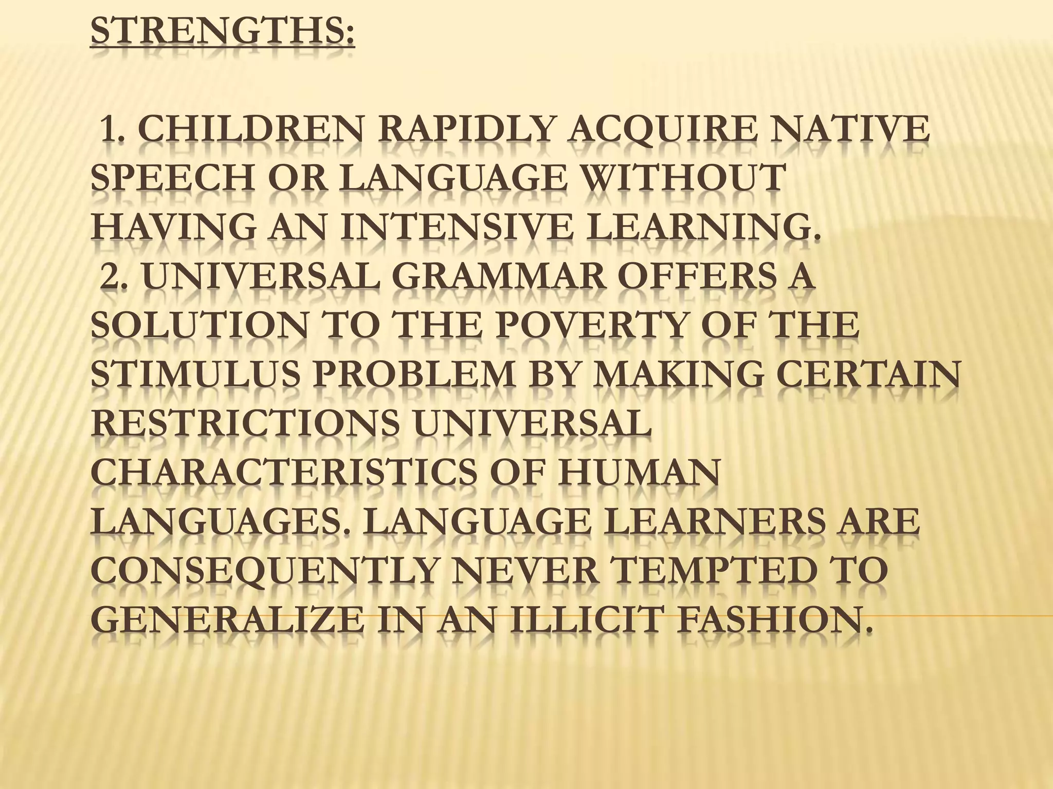 Noam chomsky on Universal Grammar | PPTX