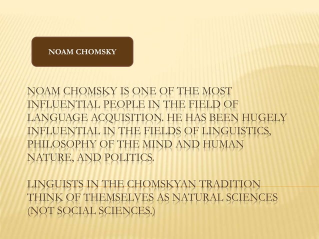 Noam chomsky on Universal Grammar | PPTX
