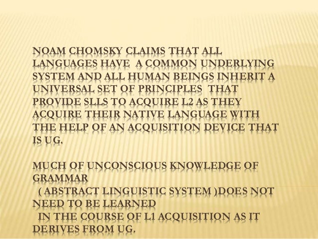 Noam chomsky on Universal Grammar