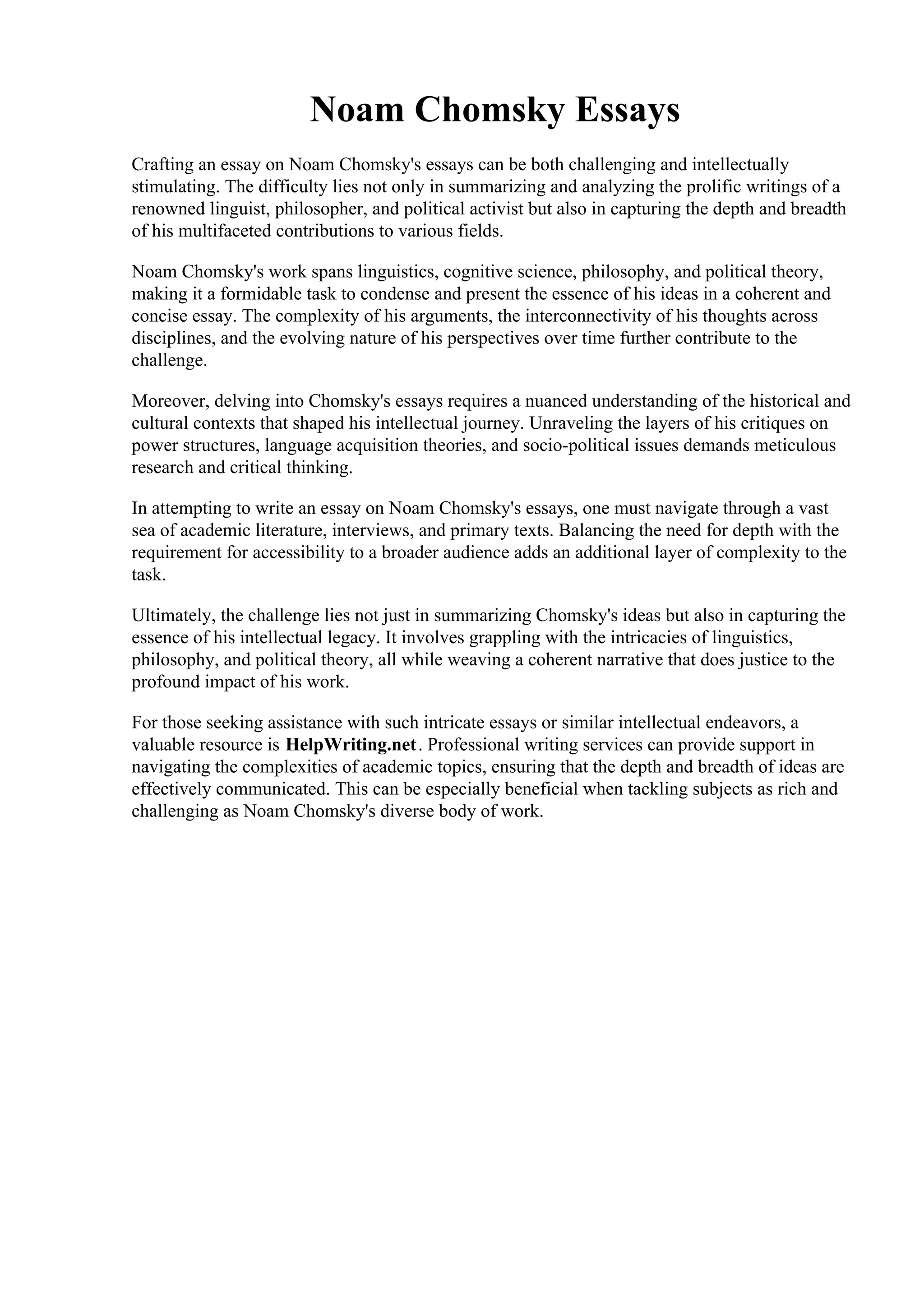 Noam Chomsky Essays | PDF