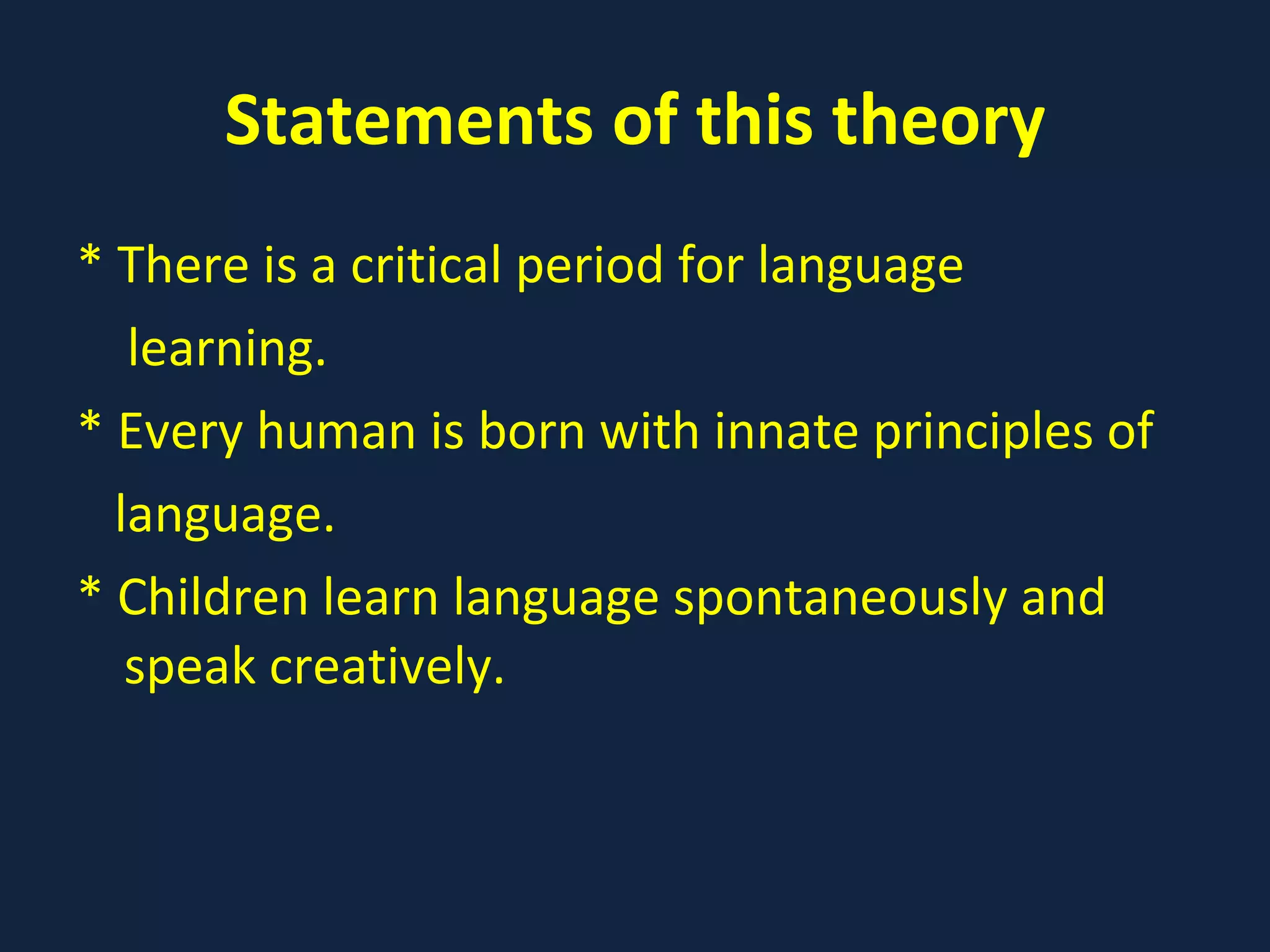Noam chomsky's theory by summer gomez | PPT