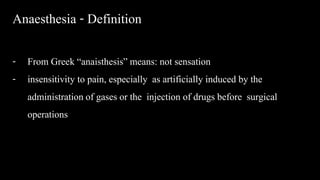 Anaesthesia primer | PPTX