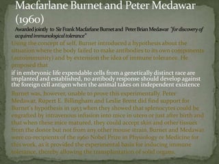 Nobel Discoveries in Immunology (1901-Till date) | PPTX