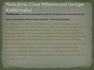 Nobel Discoveries in Immunology (1901-Till date) | PPTX