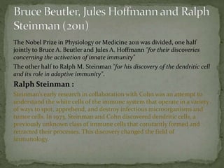 Nobel Discoveries in Immunology (1901-Till date) | PPTX