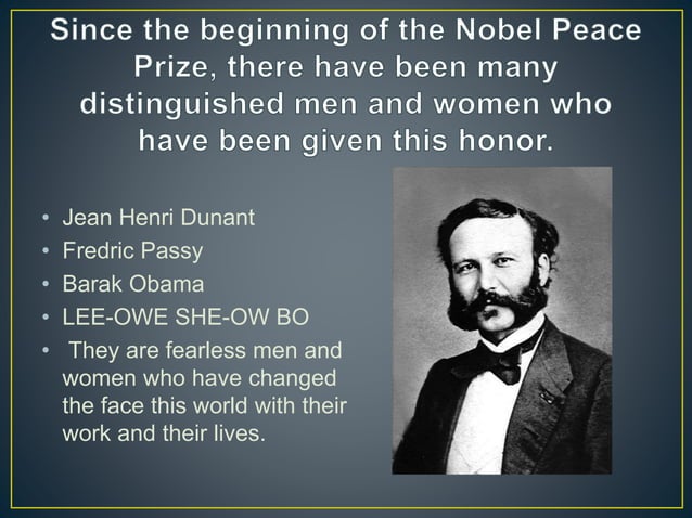 Nobel peace prize winner speech | PPT