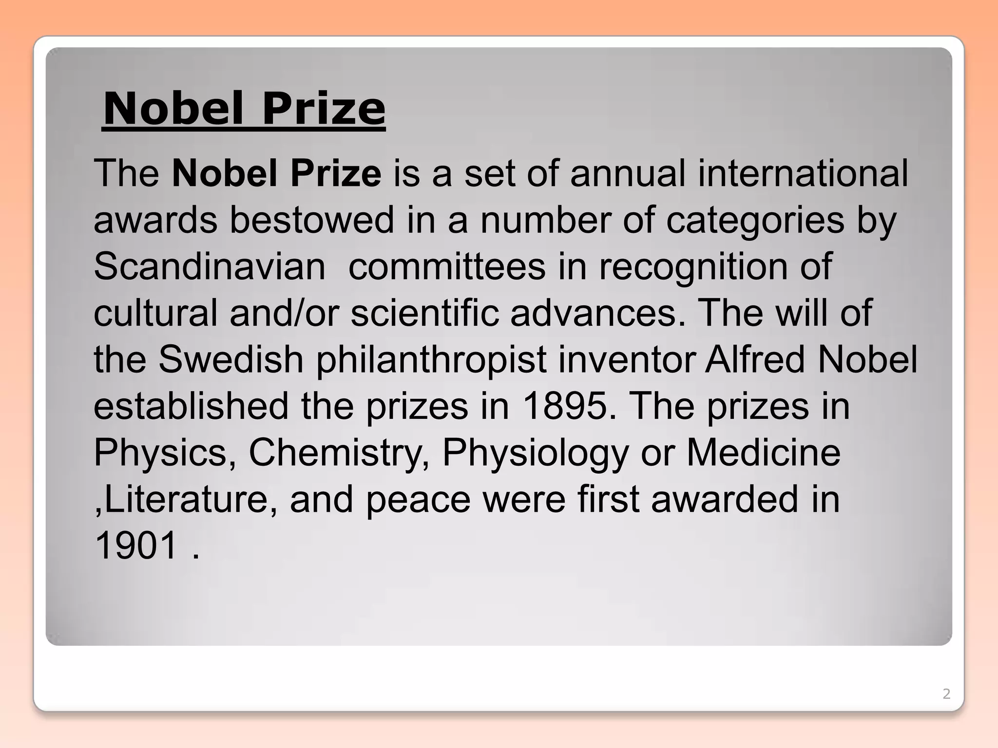 Nobel prize | PPTX