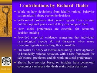 Dr.C.Muthuraja's Presentation on 'Nobel Prize Economics 2017': Richard ...