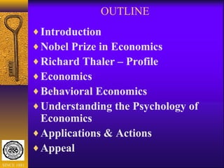 Dr.C.Muthuraja's Presentation on 'Nobel Prize Economics 2017': Richard ...