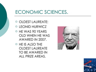 NOBEL PRIZE - ECONOMIC SCIENCES (Part 1) | PPT | Celebrity Families ...
