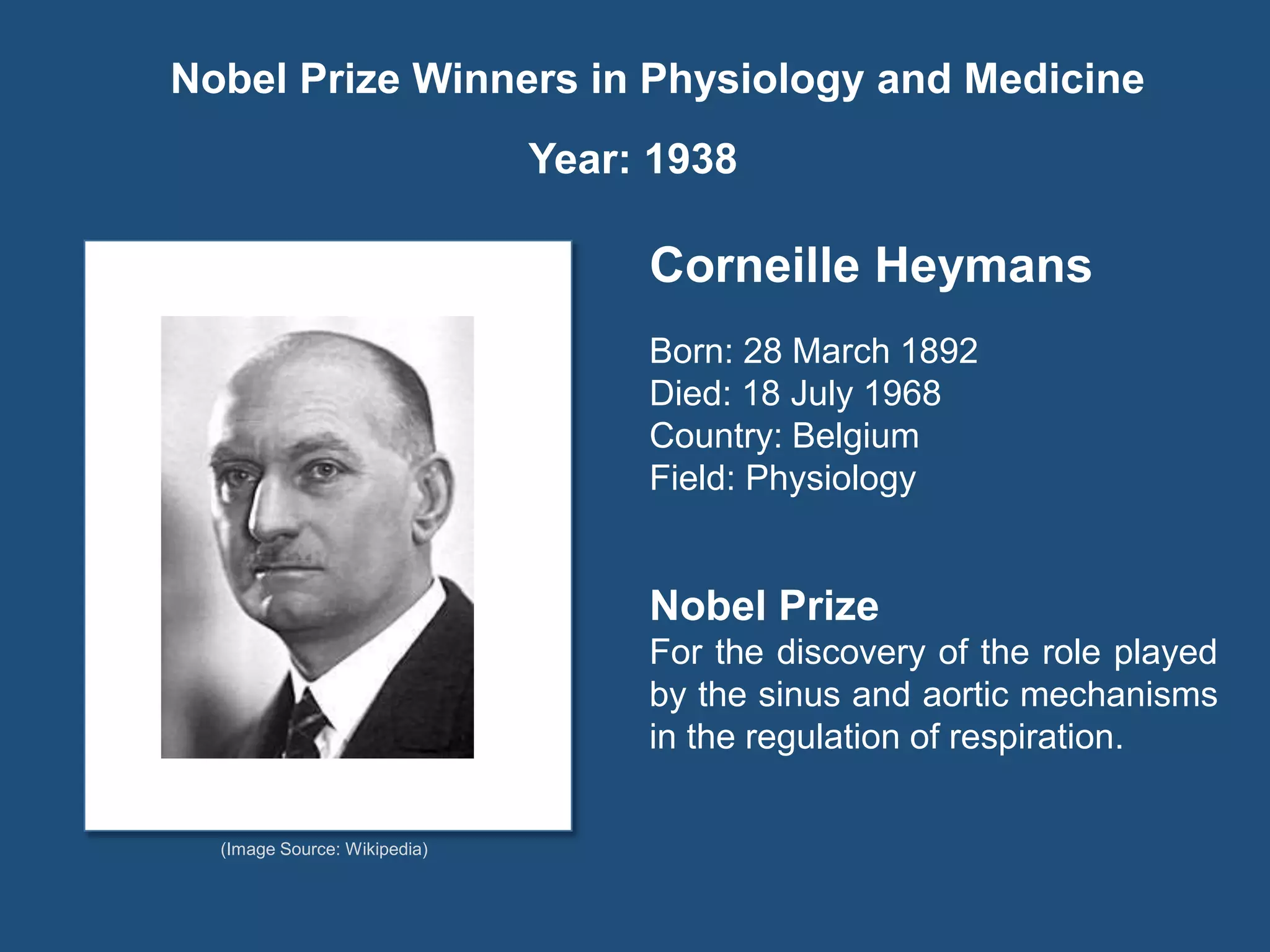 Nobel Prize in Physiology or Medicine (1931 to 1940) – Part 4 | PPT