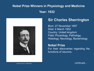 Nobel Prize in Physiology or Medicine (1931 to 1940) – Part 4 | PPTX