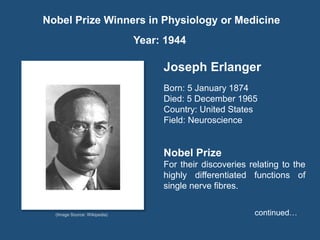 Nobel Prize in Physiology or Medicine (1941 to 1950) – Part 5 | PPTX