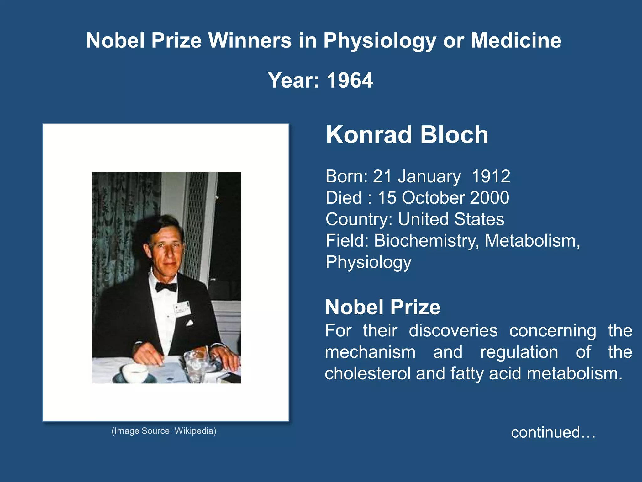 Nobel Prize in Physiology or Medicine (1961 to 1970) – Part 7 | PPTX