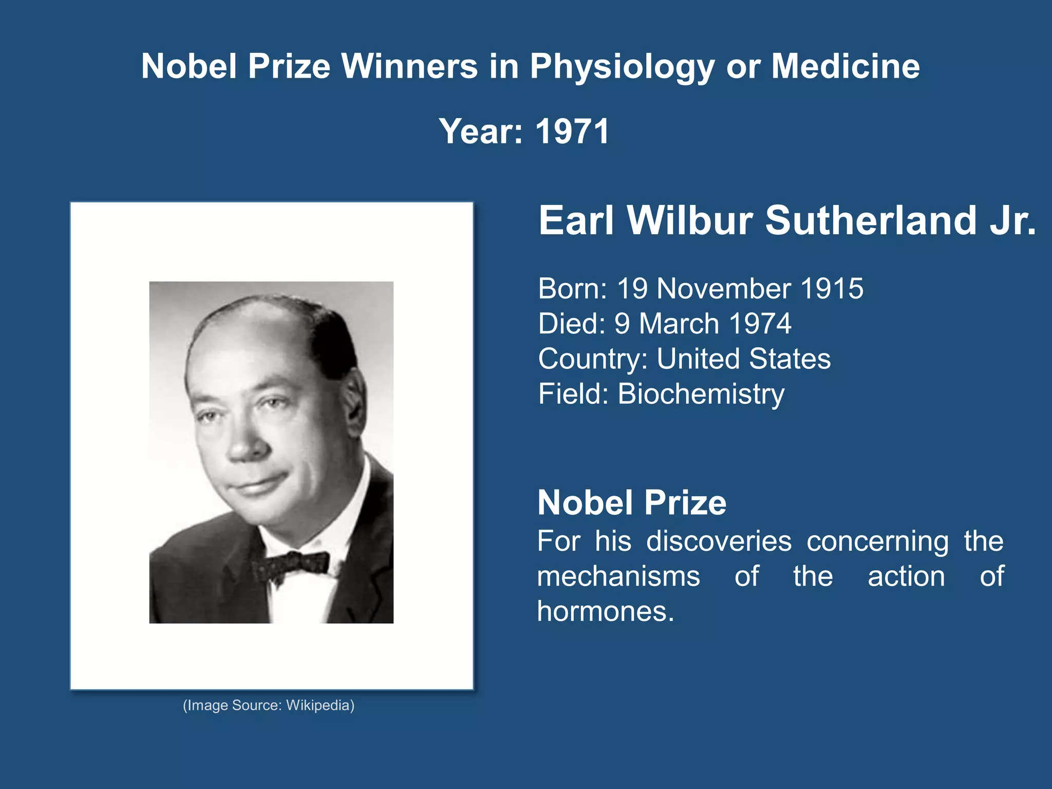 Nobel Prize in Physiology or Medicine (1971 to 1980) – Part 8 | PPT