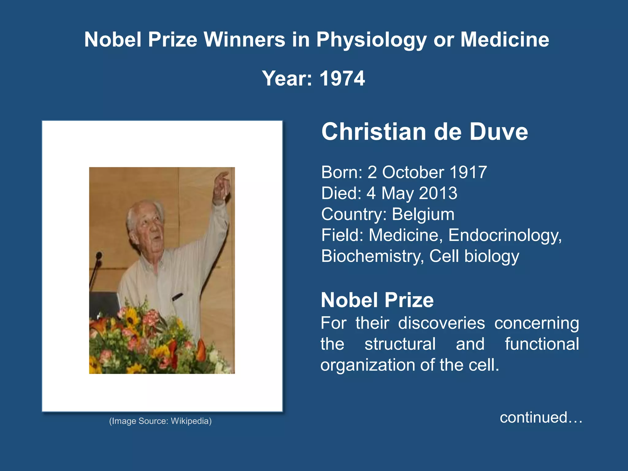 Nobel Prize in Physiology or Medicine (1971 to 1980) – Part 8 | PPT