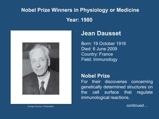 Nobel Prize in Physiology or Medicine (1971 to 1980) – Part 8 | PPTX