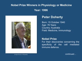 Nobel Prize in Physiology or Medicine (1991 to 2000) – Part 10 | PPT