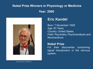 Nobel Prize in Physiology or Medicine (1991 to 2000) – Part 10 | PPT