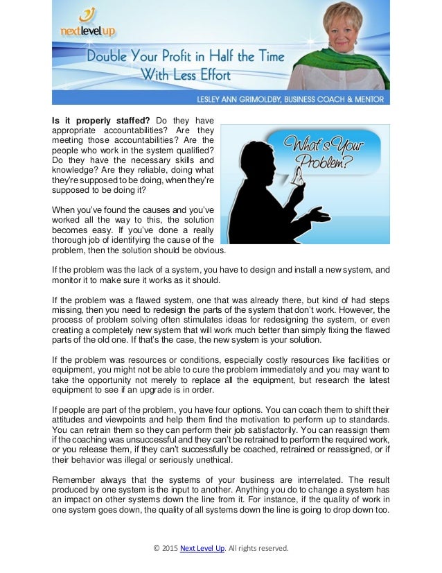 No Blame Problem Solving – Part III No Blame Problem Solving – Part III