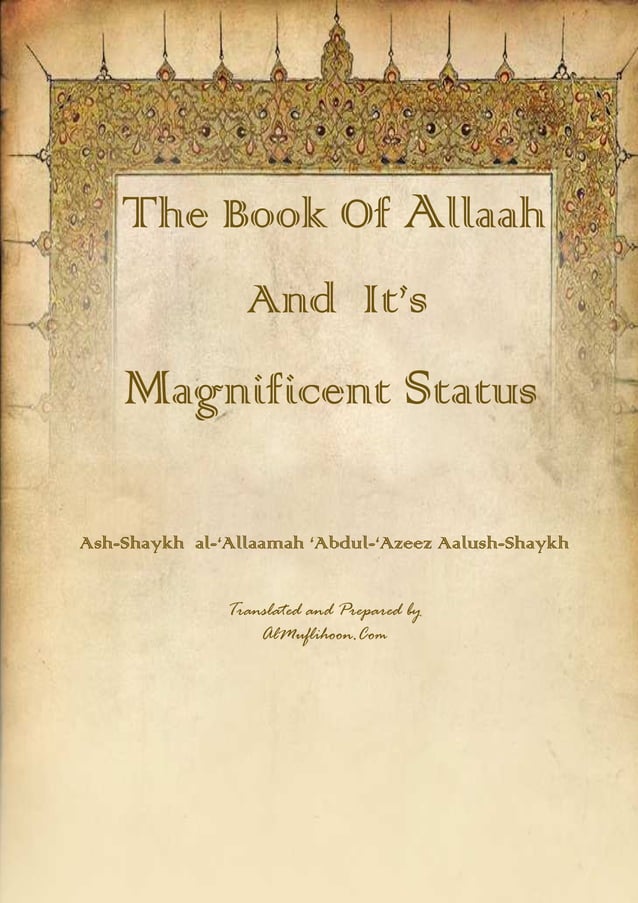 Noble quraan the book of allaah and its magnificent status - abdul ...