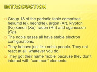 Periodic Table Noble Gases Names