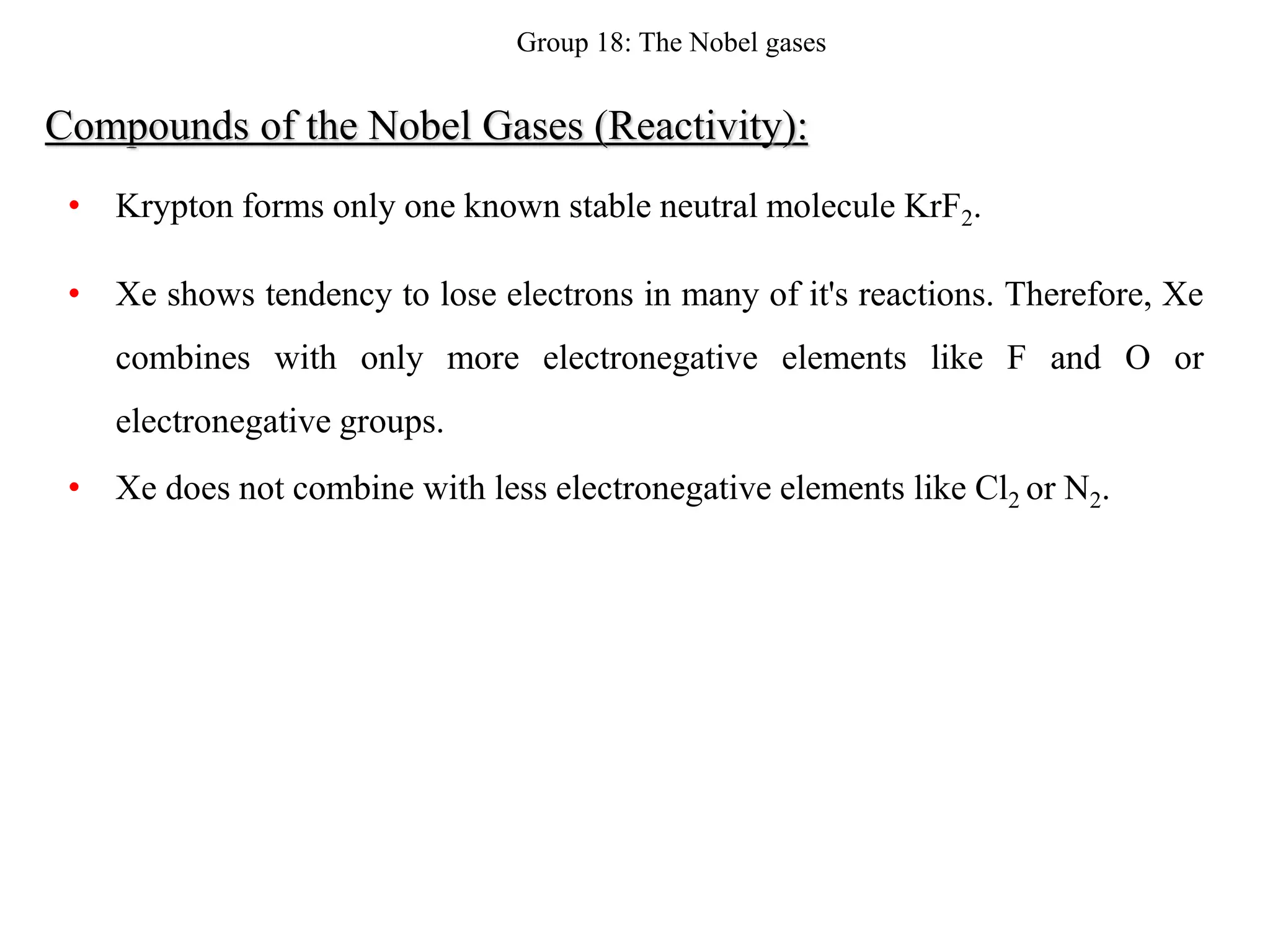 Inert/Noble Gases: Inorganic Chemistry.ppt