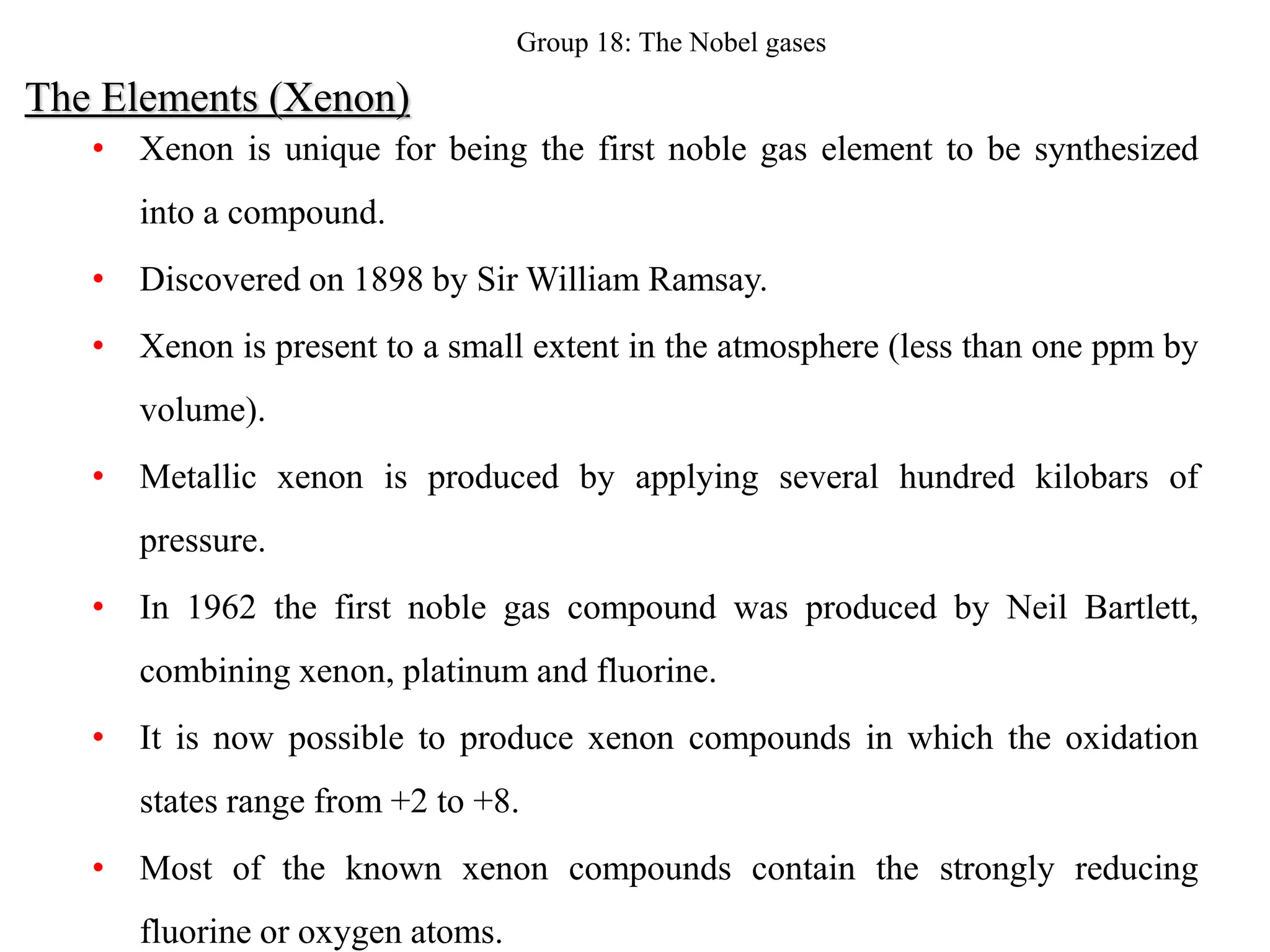Inert/Noble Gases: Inorganic Chemistry.ppt