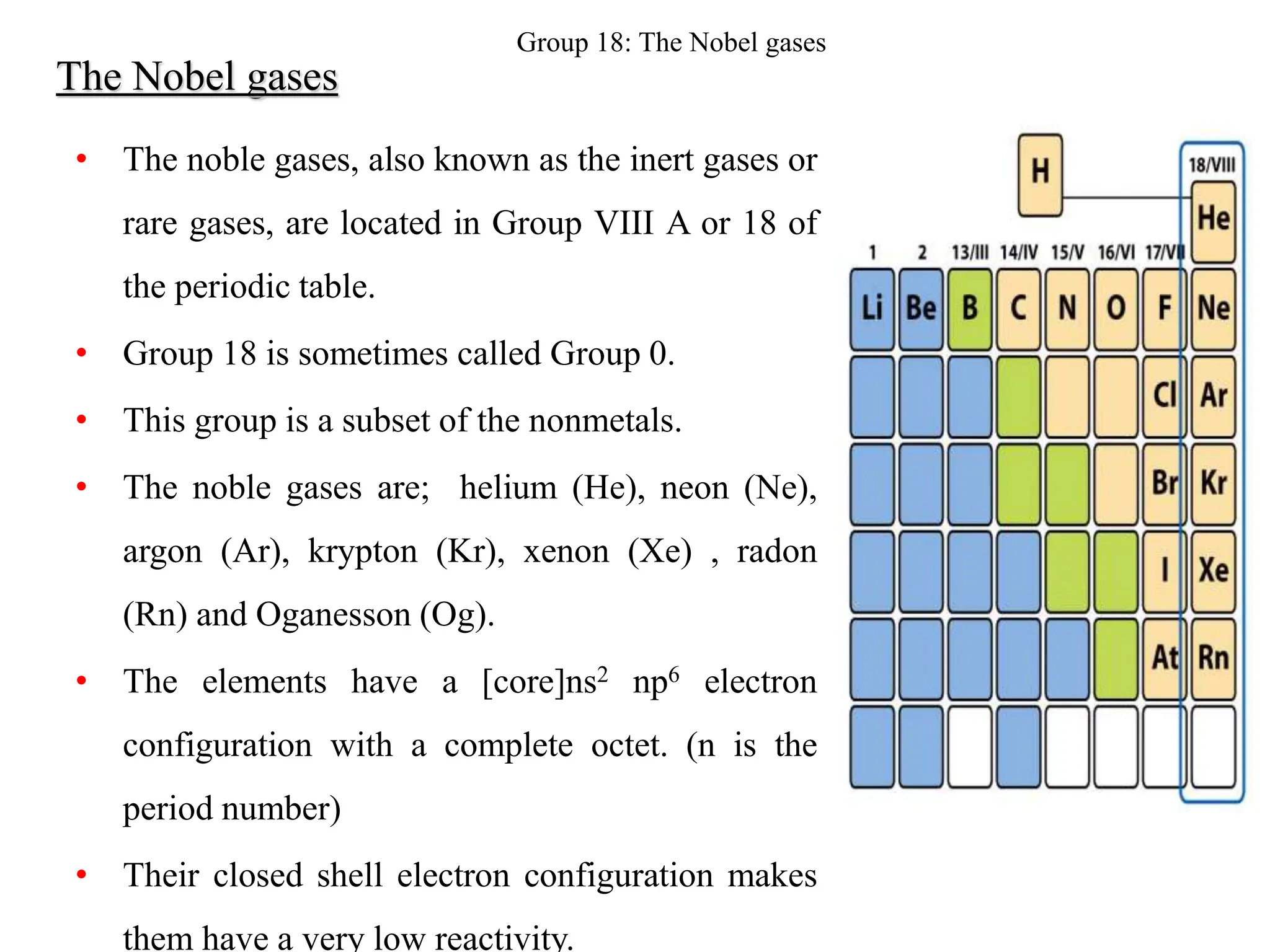 Inert/Noble Gases: Inorganic Chemistry.ppt
