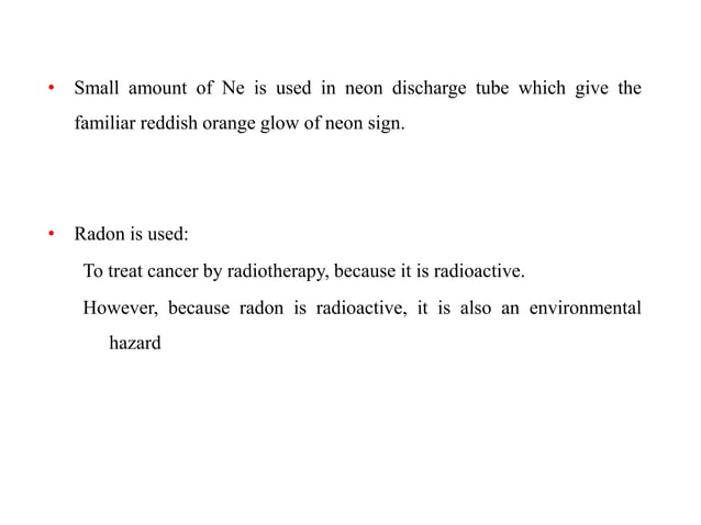 Inert/Noble Gases: Inorganic Chemistry.ppt | Chemistry | Science