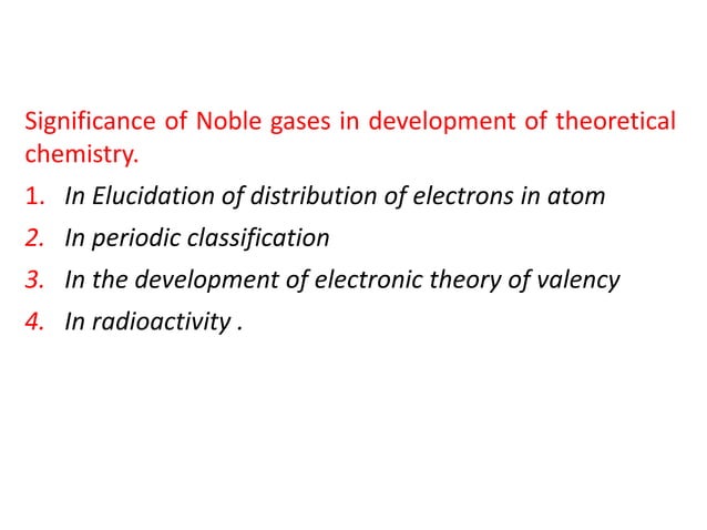 Inert/Noble Gases: Inorganic Chemistry.ppt | Chemistry | Science