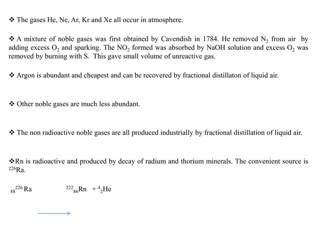 Inert/Noble Gases: Inorganic Chemistry.ppt | Chemistry | Science