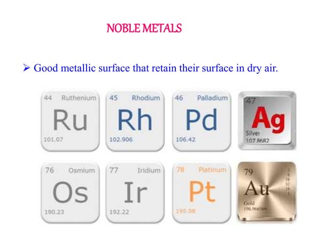 Noble metal to nobel prize | PPT