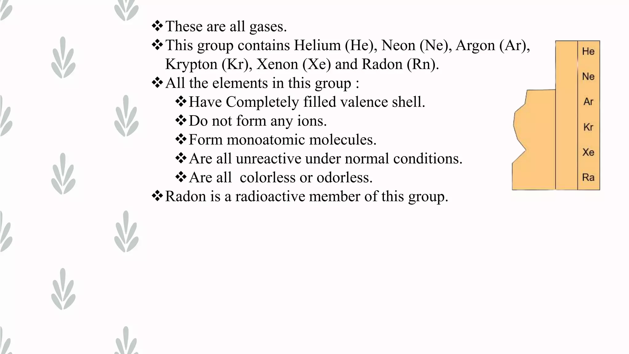 Noble or inert gases | PPT