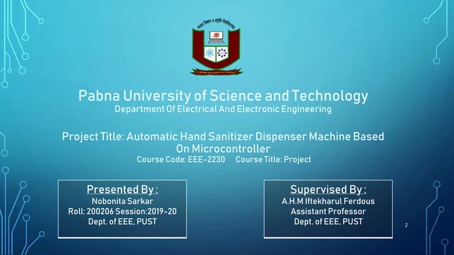 Automatic hand sensitiser.pptx | Technology & Computing