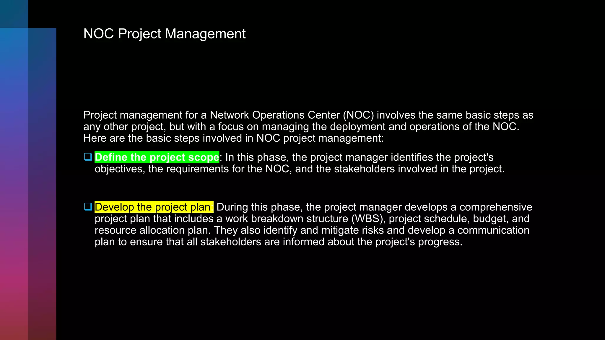 Network Operations Center (NOC) | PPTX