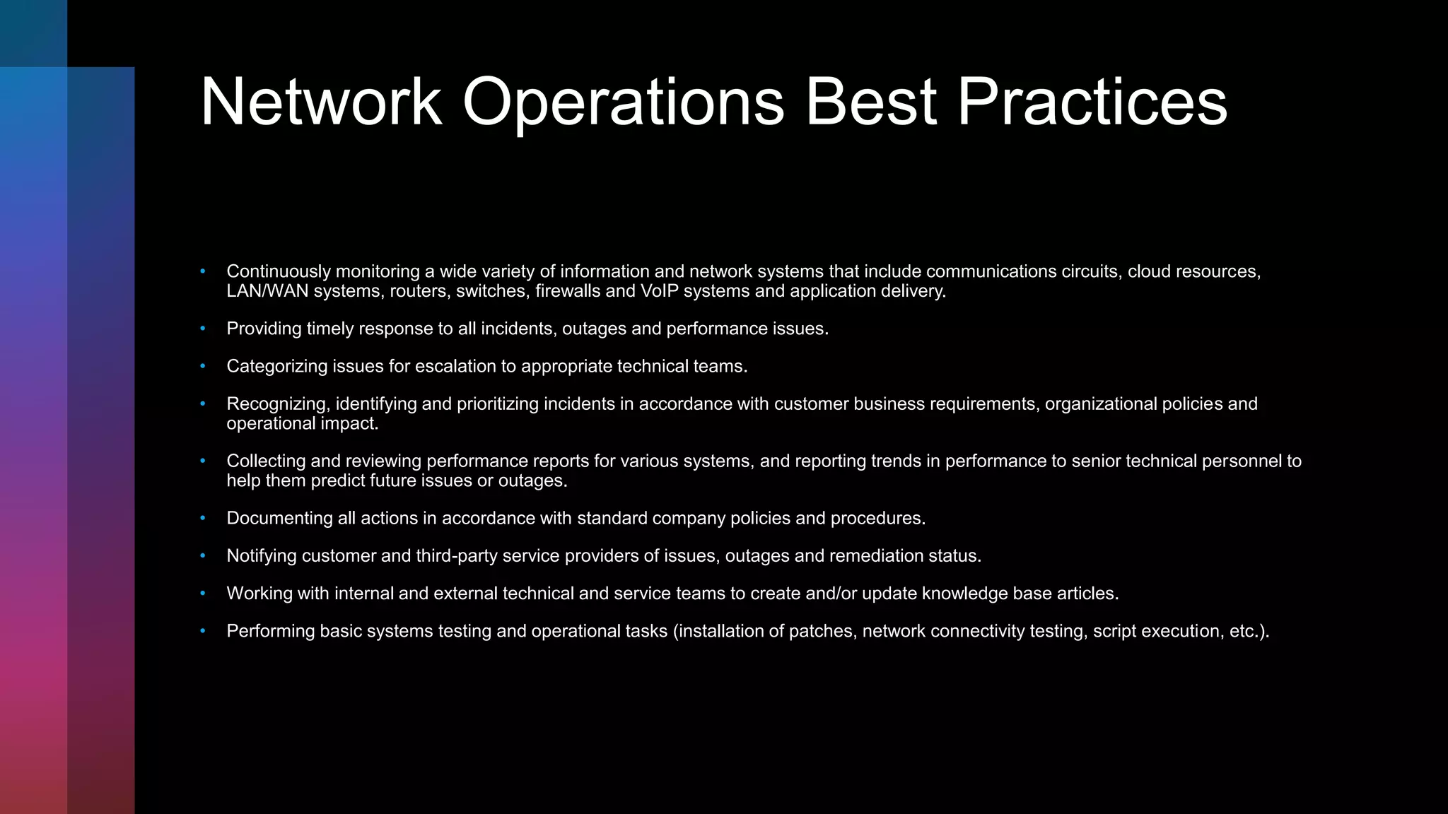 Network Operations Center (NOC) | PPTX