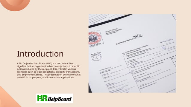 NOC or No Objection Certification Sample | PPTX