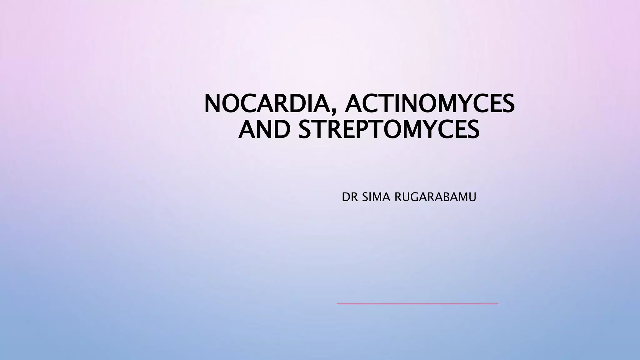 Nocardia, Actinomyces and Streptomyces Latest1.pptx
