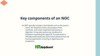 NOC Format, No Objection Certificate Sample | PPTX