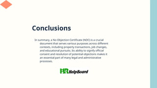 NOC Format, No Objection Certificate Sample | PPTX