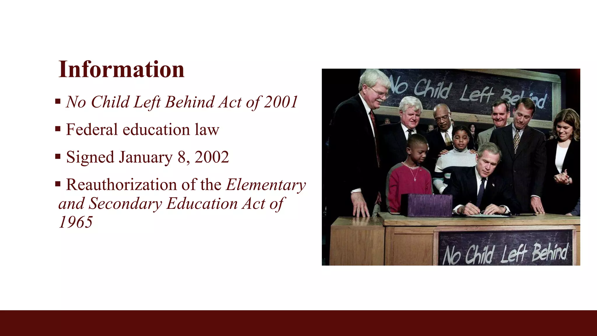 No Child Left Behind Act of 2001 | PPTX