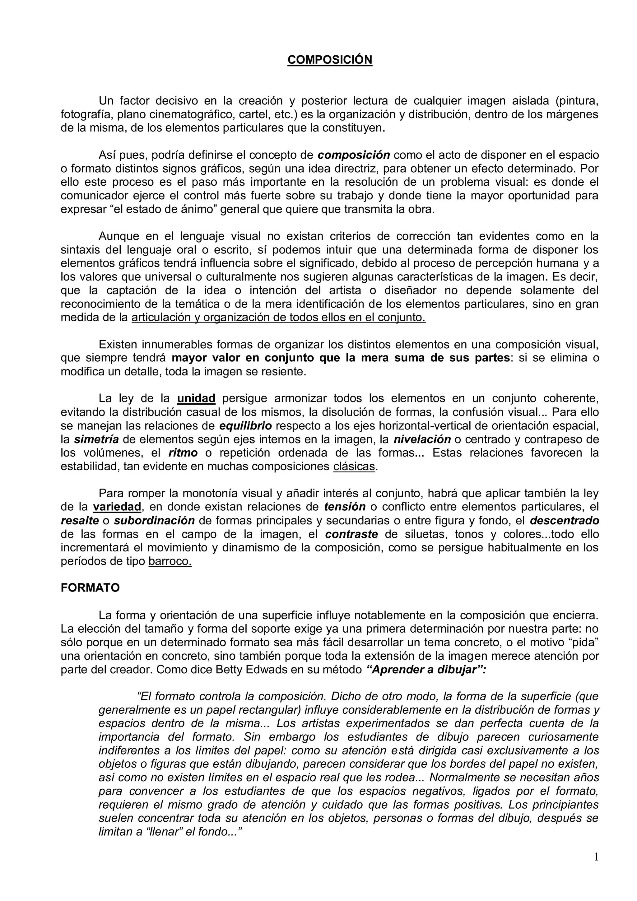 Nociones basicas de composicion. Para el dibujo y la creación artística ...