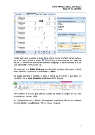 Nociones de Tablas Dinámicas | PDF