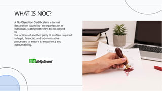 NOC Letter, No Objection Certificate (NOC) | PPTX