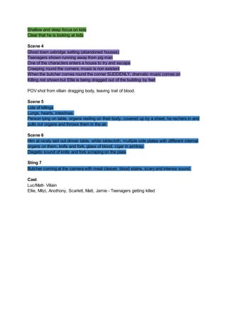 Outline of horror film ideas and trailer | PDF