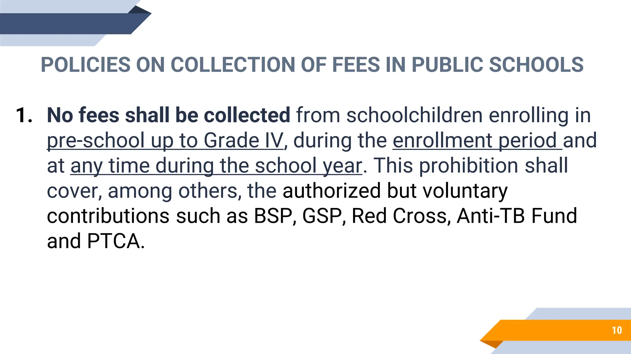 A Presentation on the No Collection Policy of DepEd | PDF
