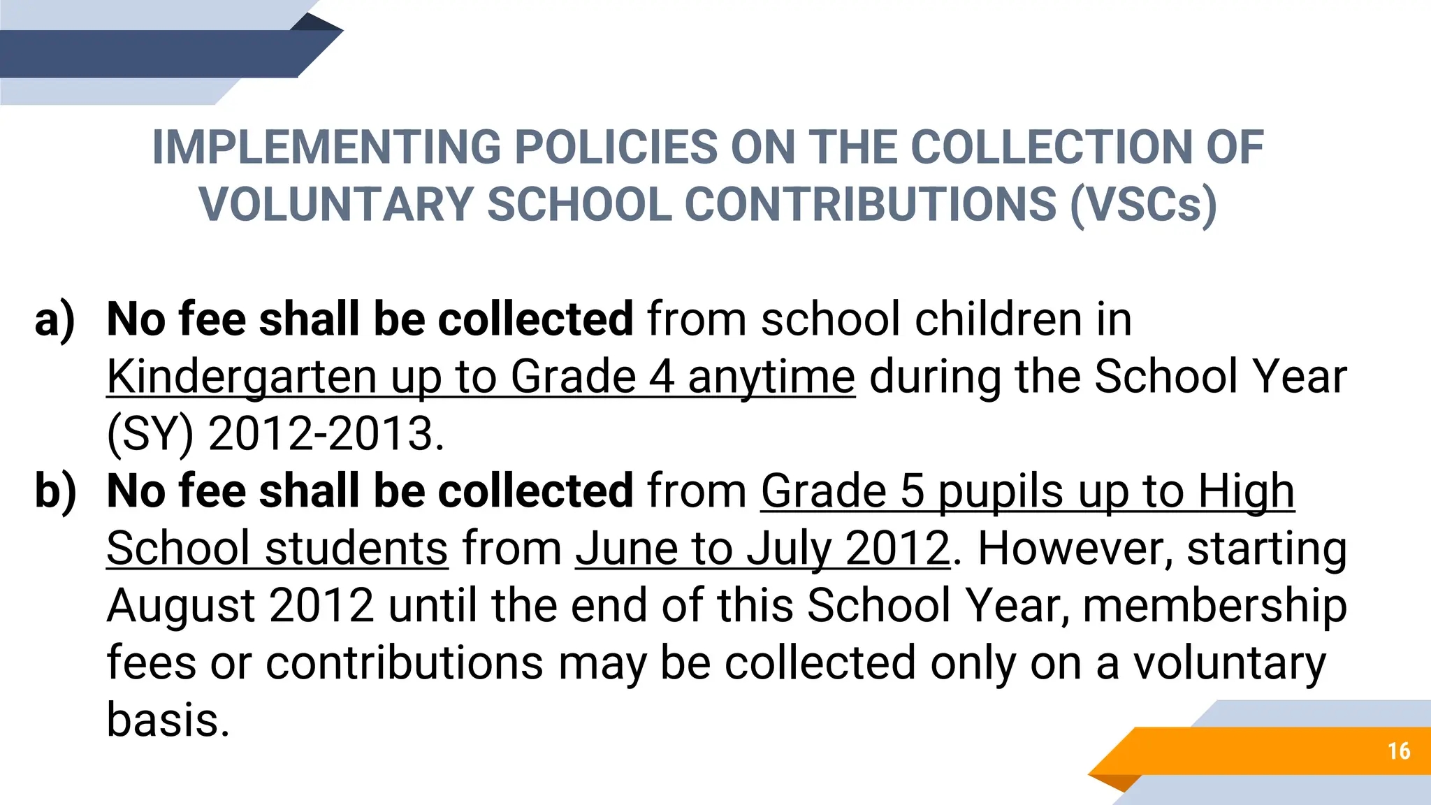 A Presentation on the No Collection Policy of DepEd | PDF