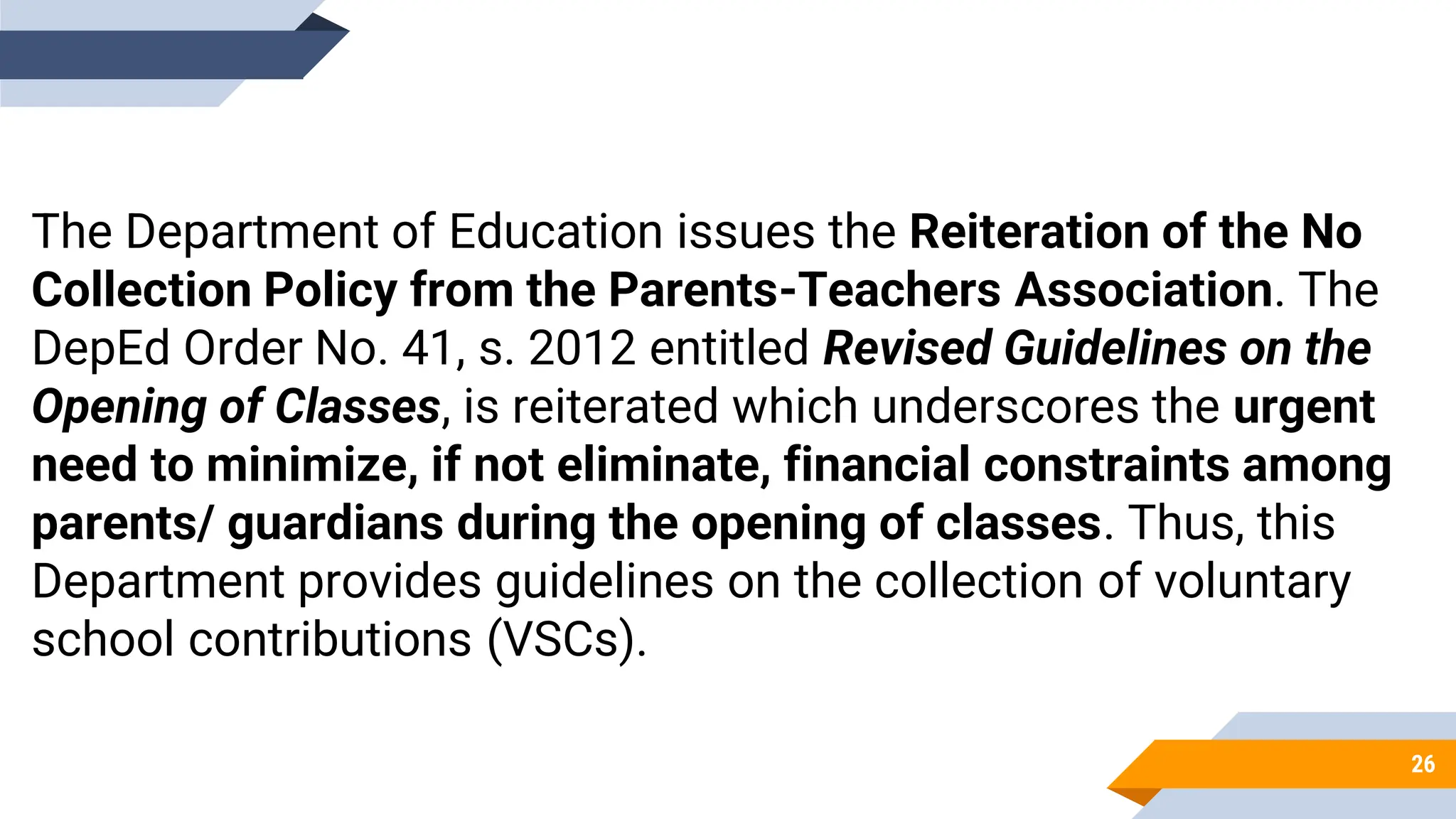 A Presentation on the No Collection Policy of DepEd | PDF