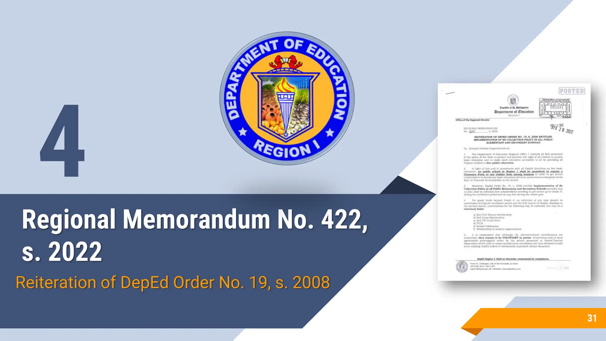 A Presentation on the No Collection Policy of DepEd | PDF